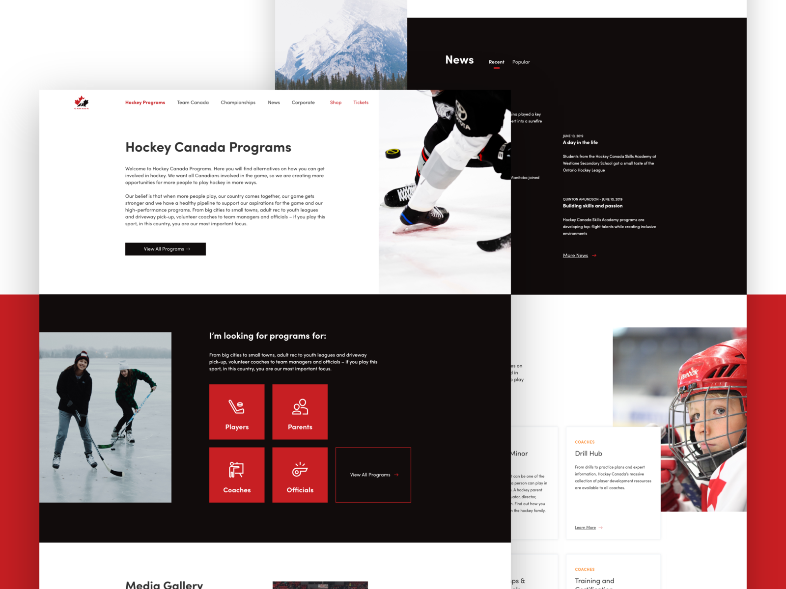 Hockey Canada Programs Landing Page by Mia Lin on Dribbble