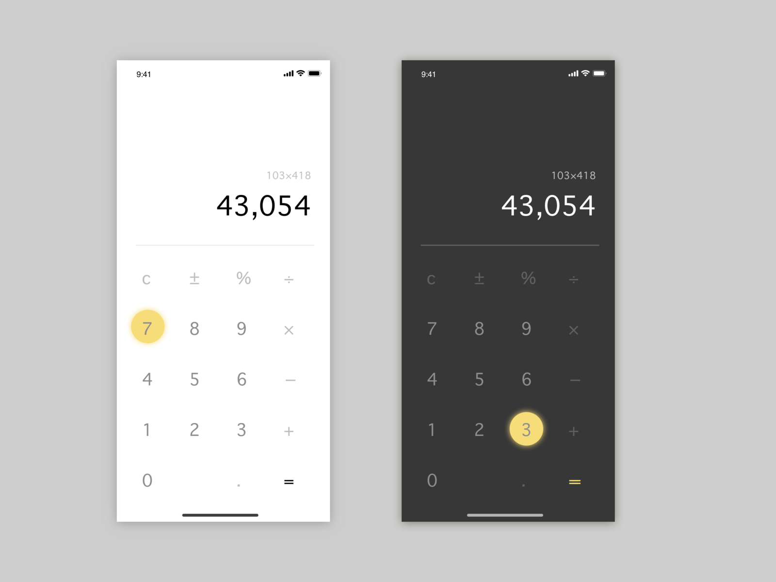 Daily UI #004 - Calculator by Rita Zhang on Dribbble