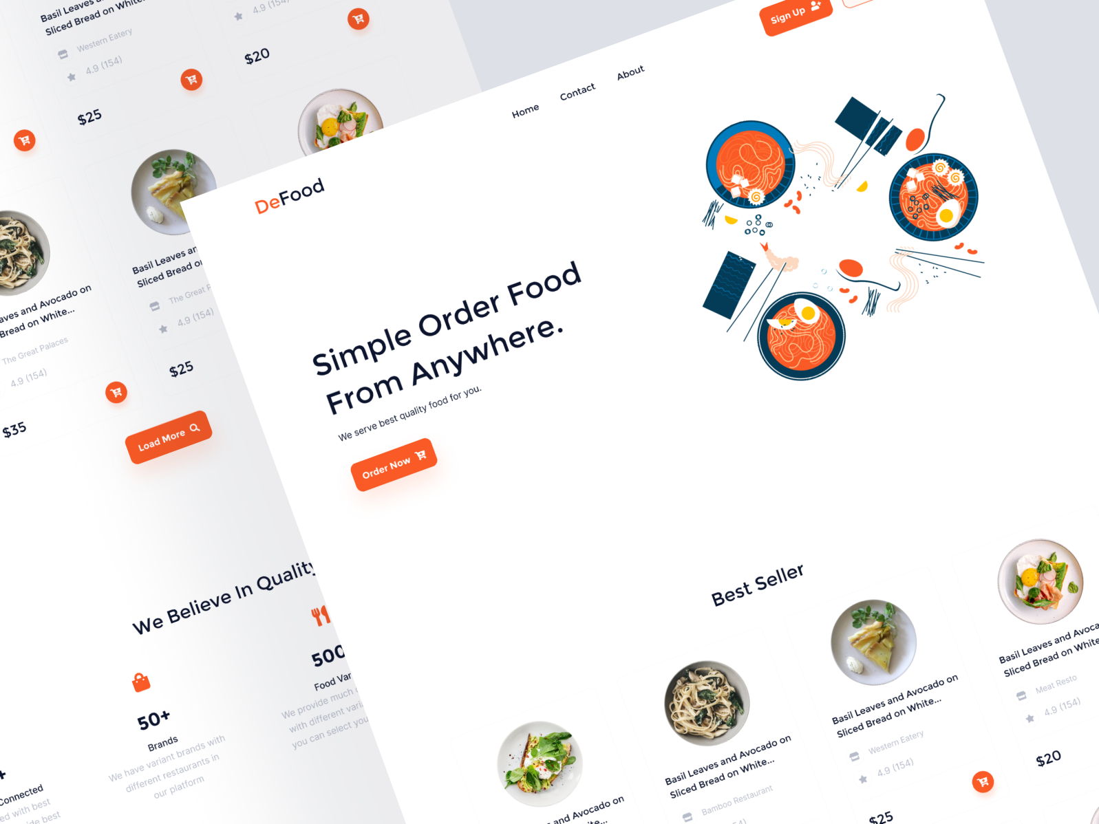 Restaurant Landing Page Design by achmadkikikarisma on Dribbble