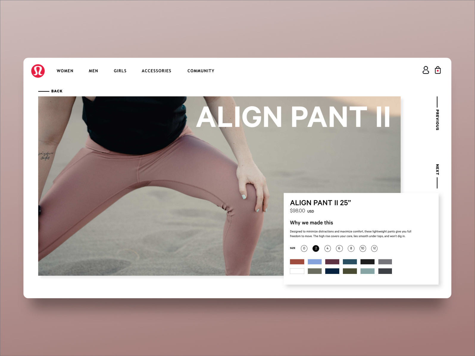 lululemon website by Kegan Sovay on Dribbble