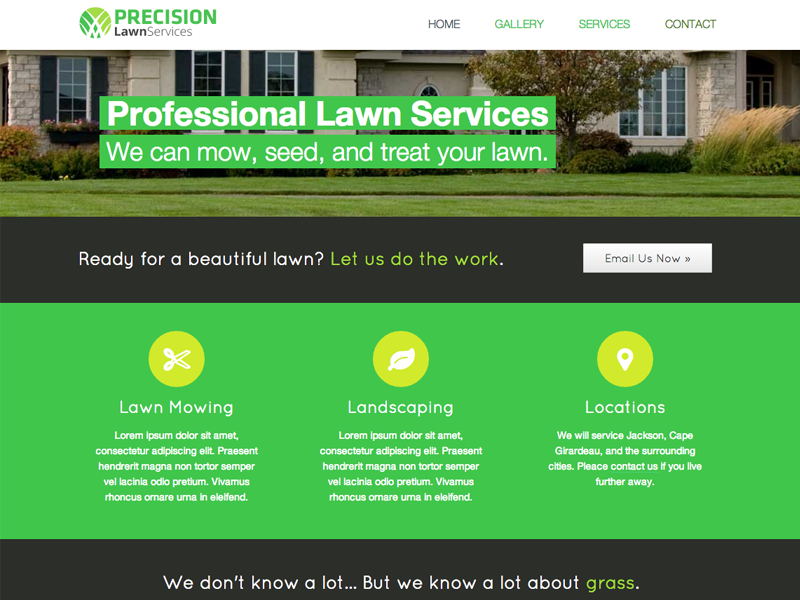 Precision Lawn Services Landing by Adam H on Dribbble
