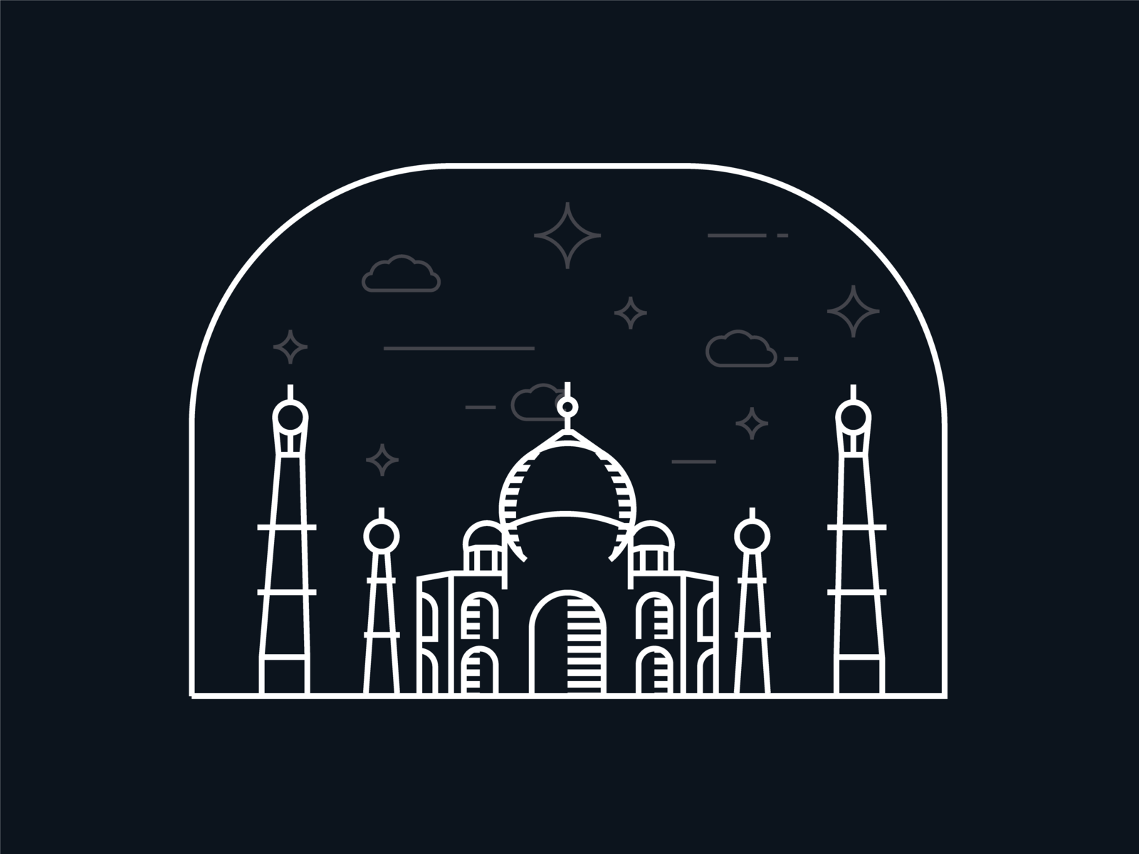 Taj Mahal Illustration by Darren Pollock on Dribbble