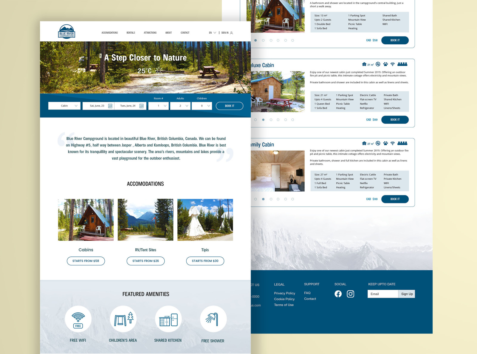 Blue River Campground Website Design by Tina Chang on Dribbble