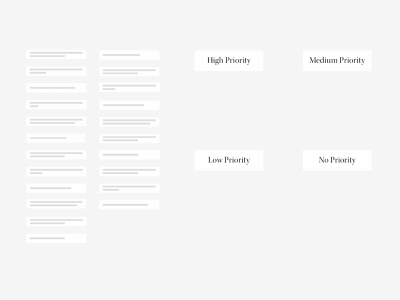 Priority card sorting by Slayter on Dribbble