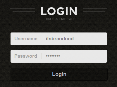 Login Screen by Brandon Davenport on Dribbble