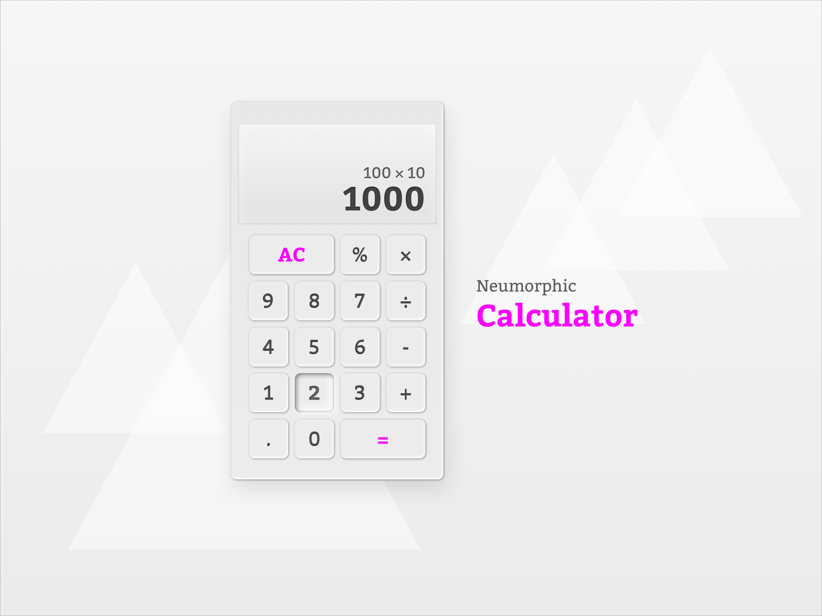 Daily UI Day 4: Neumorphic Calculator by Katie McTigue on Dribbble