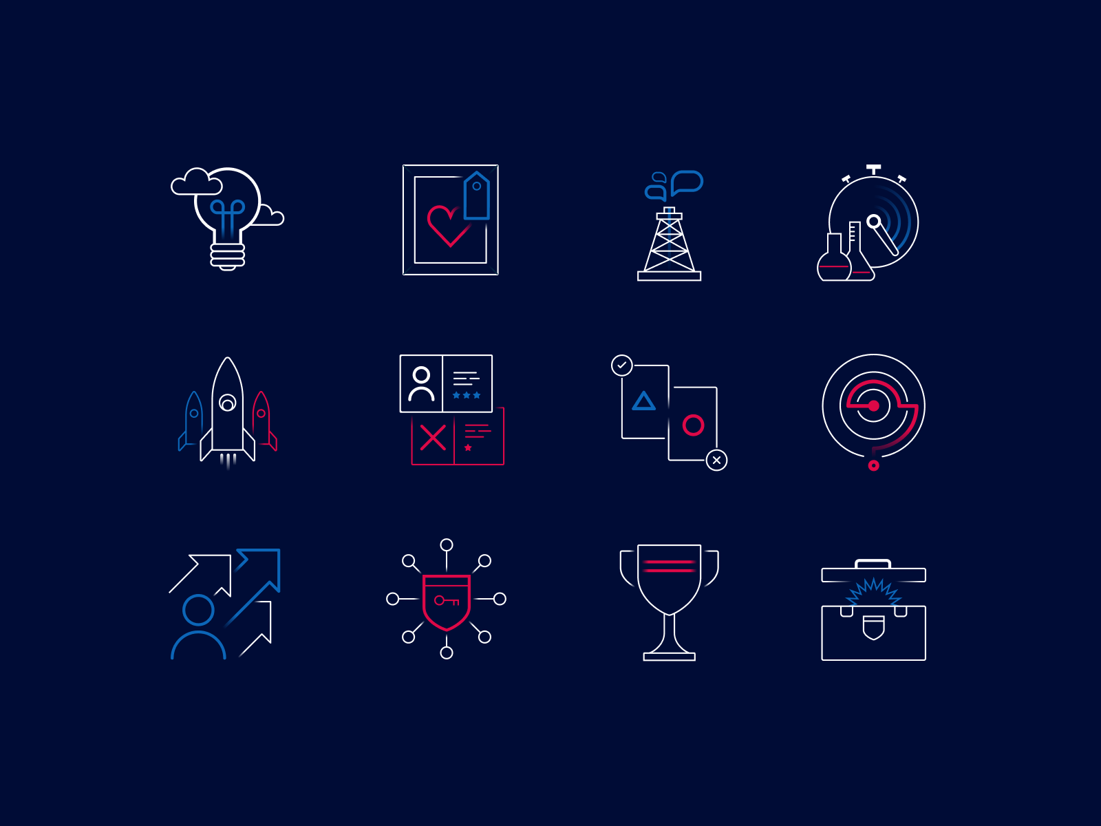 Virtual experience icon set - dark version by Ben Tuckwell on Dribbble