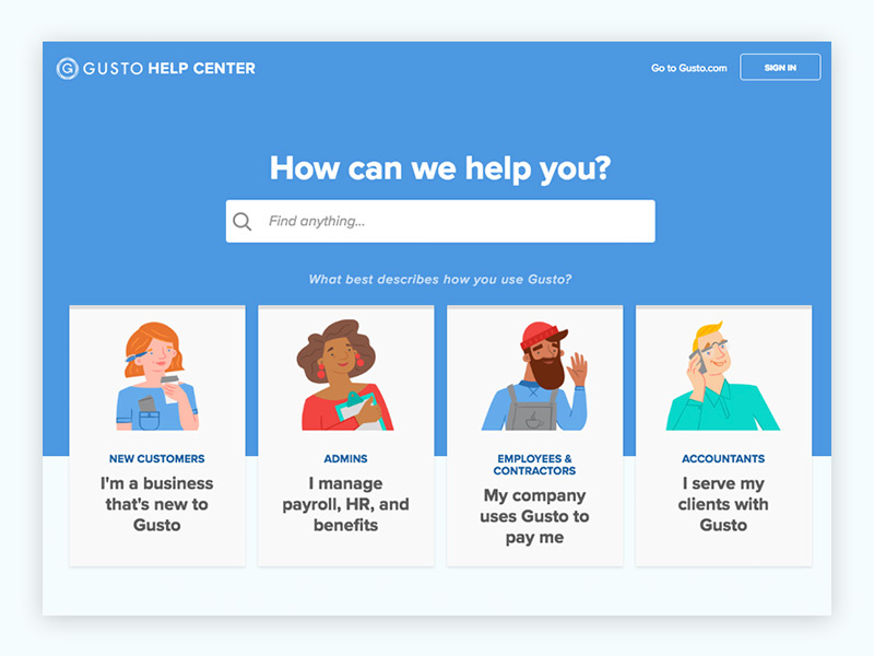 Help Center Refresh by William Newton for Gusto Design on Dribbble