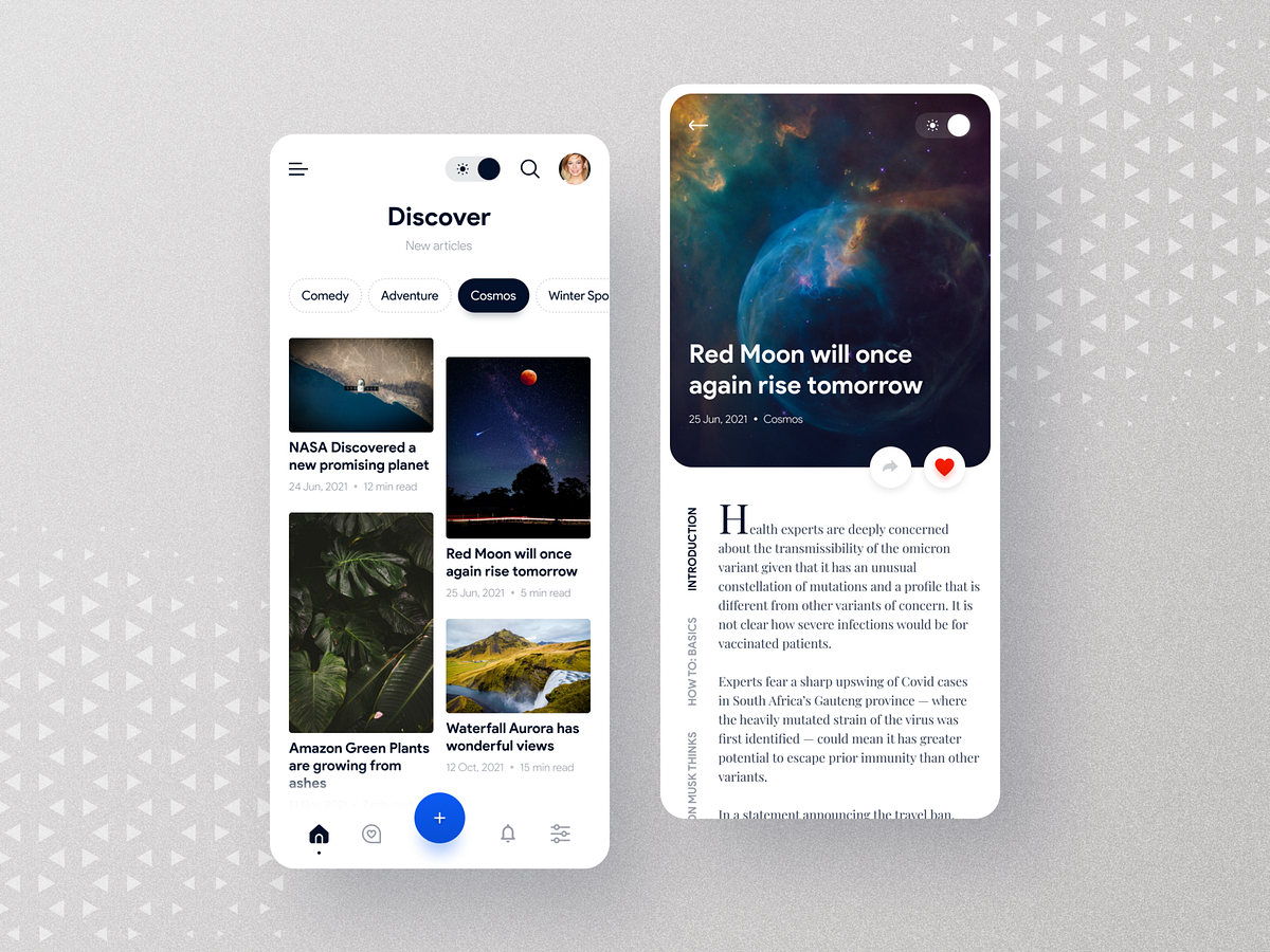 Simple Blog app exploration by Giorgi for Ascended on Dribbble