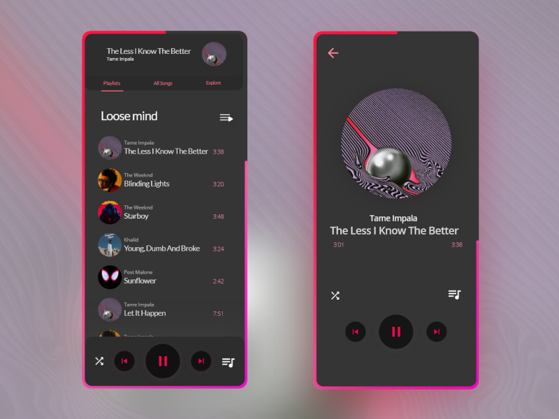 Music Player Mockup by Dharam Lokhandwala on Dribbble
