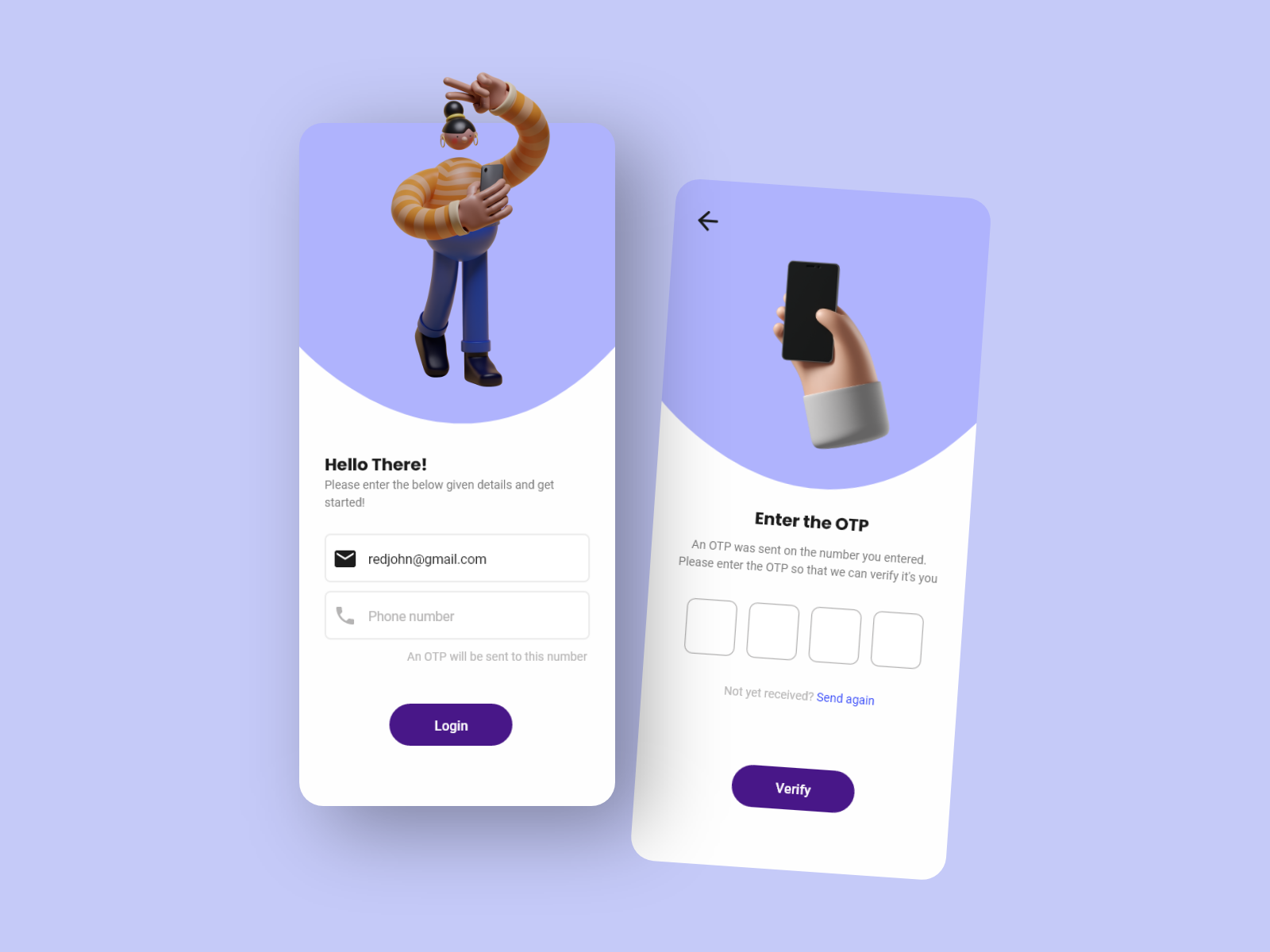 Login and OTP UI by Dharam Lokhandwala on Dribbble