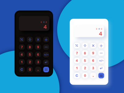 neumorphism calculator by Devam Chaudhari on Dribbble