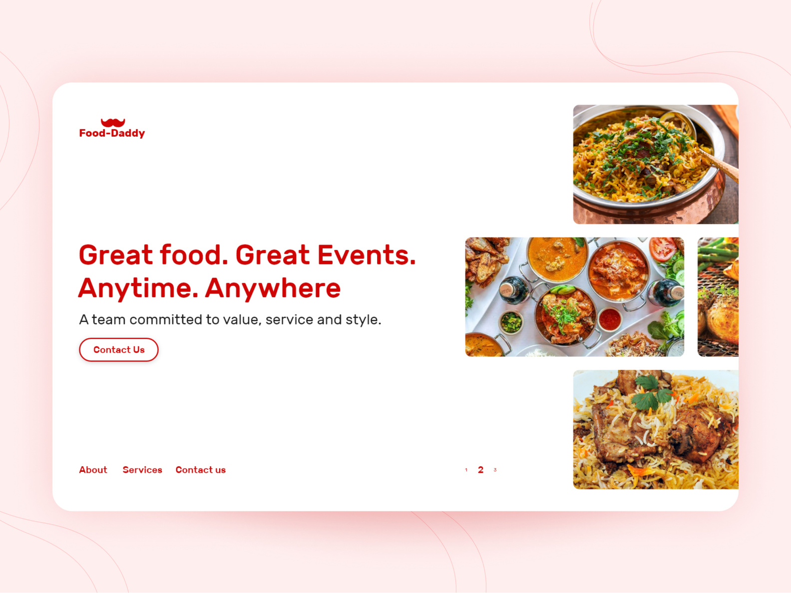Food Daddy Catering Website by Ali on Dribbble