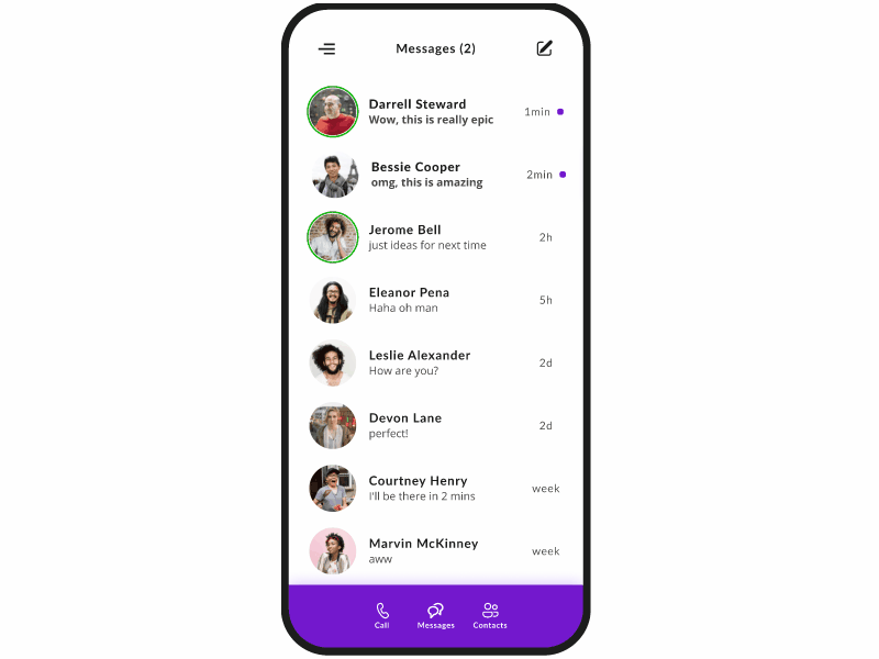 Quick Prototype for messaging app by Jacek on Dribbble