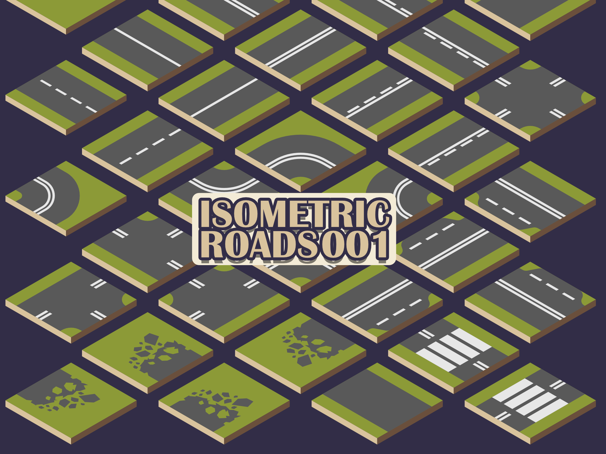 Isometric Roads 001 Tileable 2D asset by Jan Dyrda on Dribbble