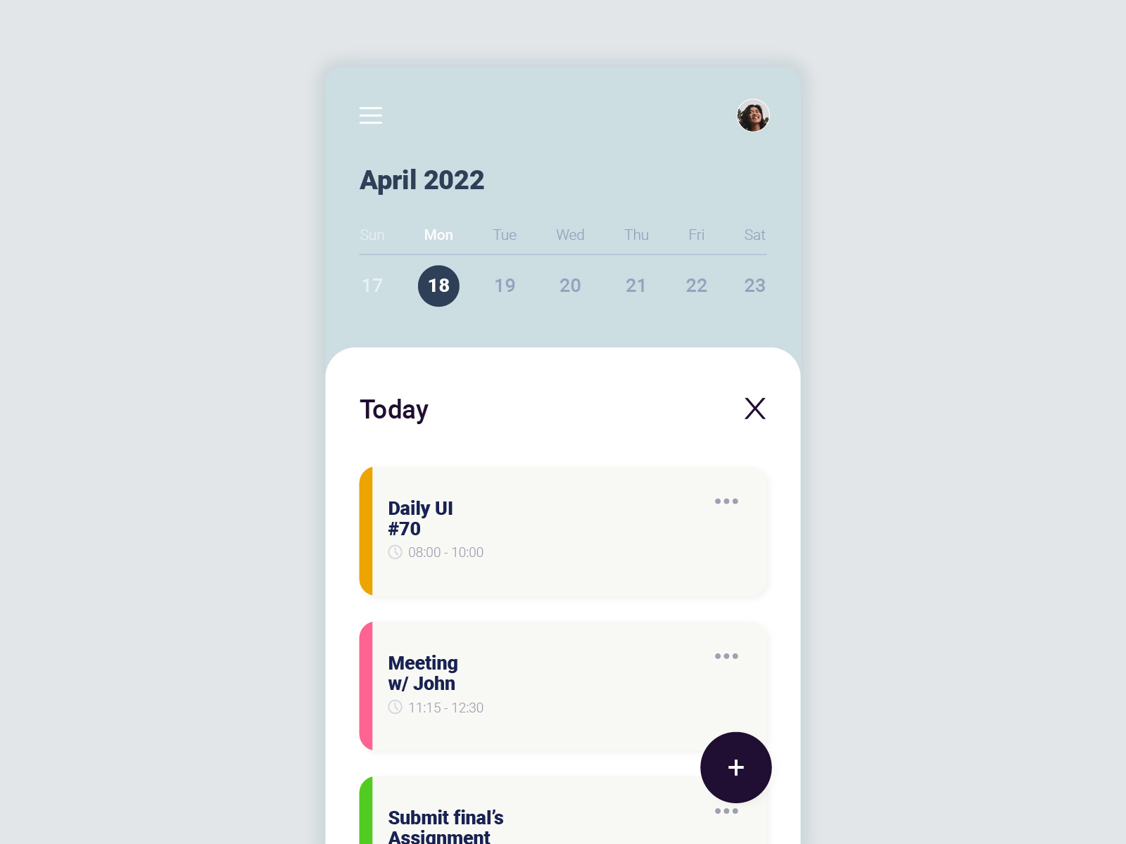 Daily UI #071 - Schedule by Jordan McLean on Dribbble