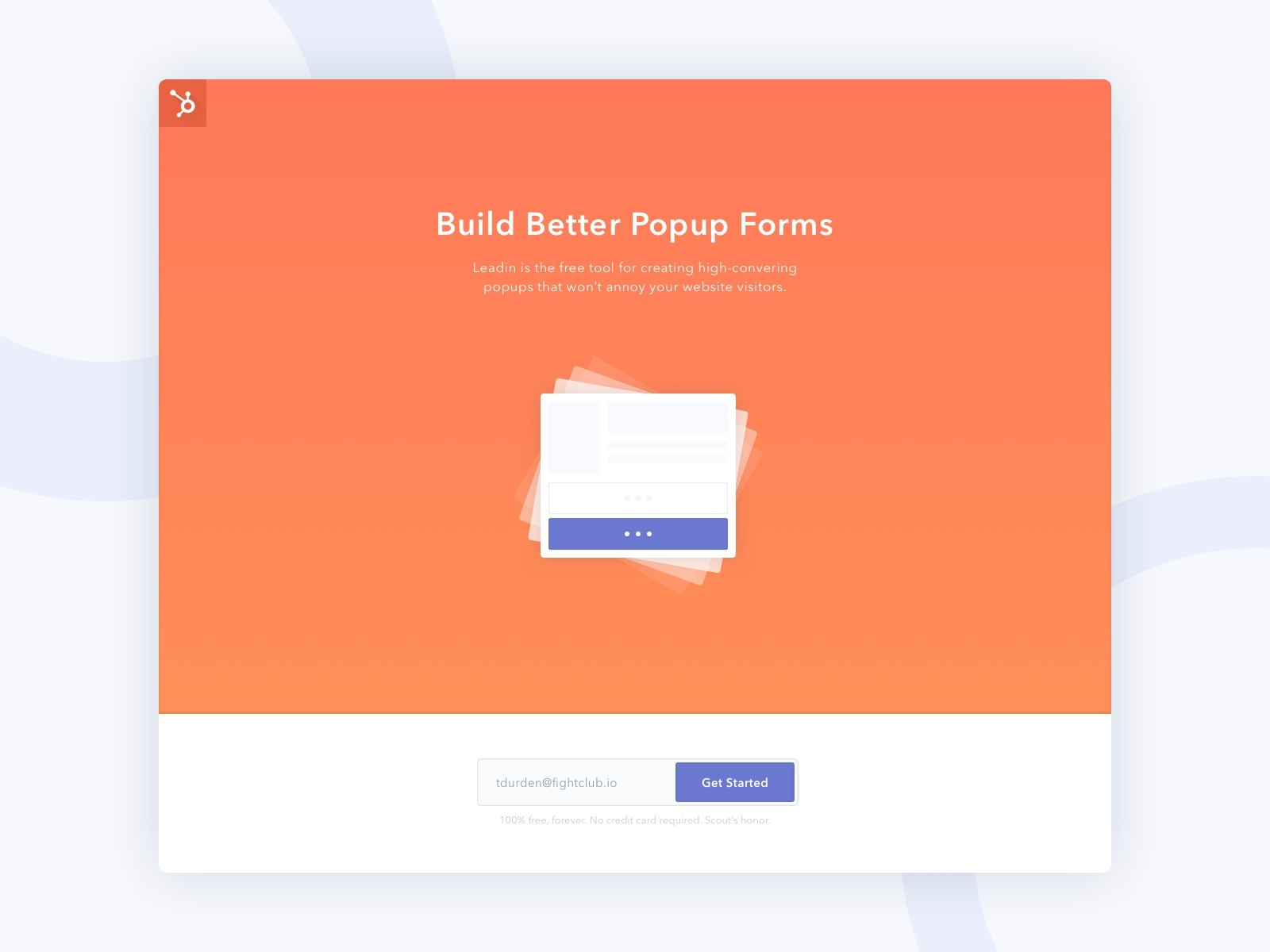 Popup Forms Landing Page by Ben Ratner on Dribbble