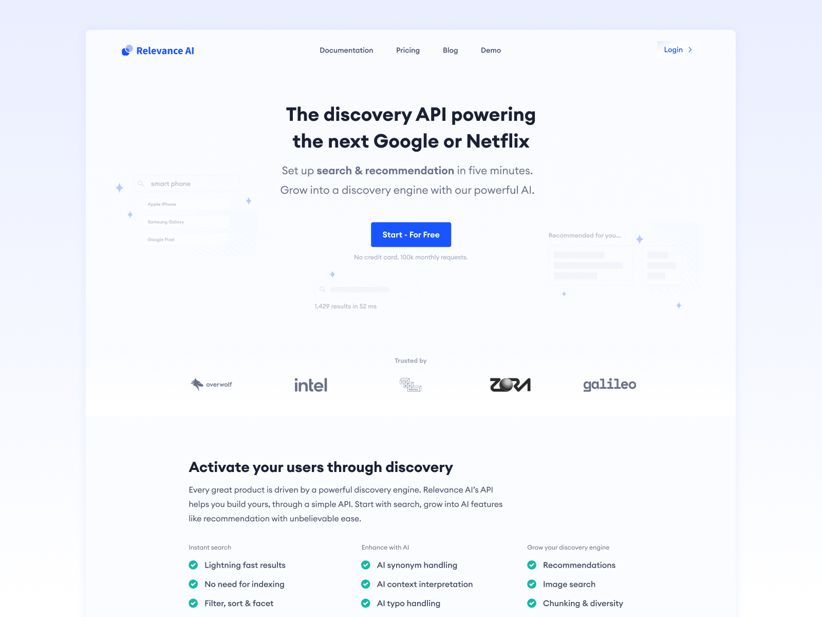 Relevance AI Search API landing page by Dan Palmer on Dribbble