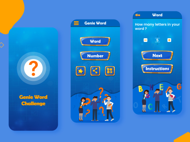 Genie Word Challenge Mobile Game App by Malik Arbab Awan on Dribbble