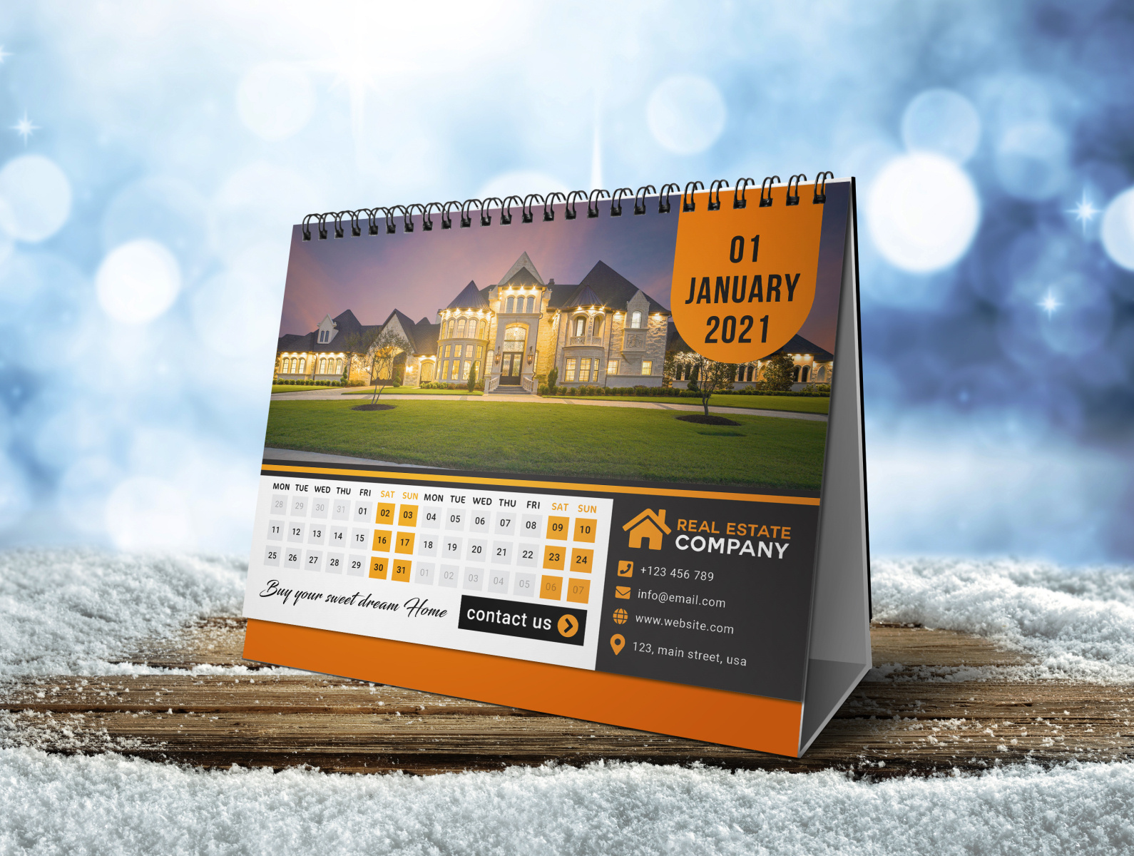 Desk Calendar design for real estate agency by Abdul Khaleque on Dribbble