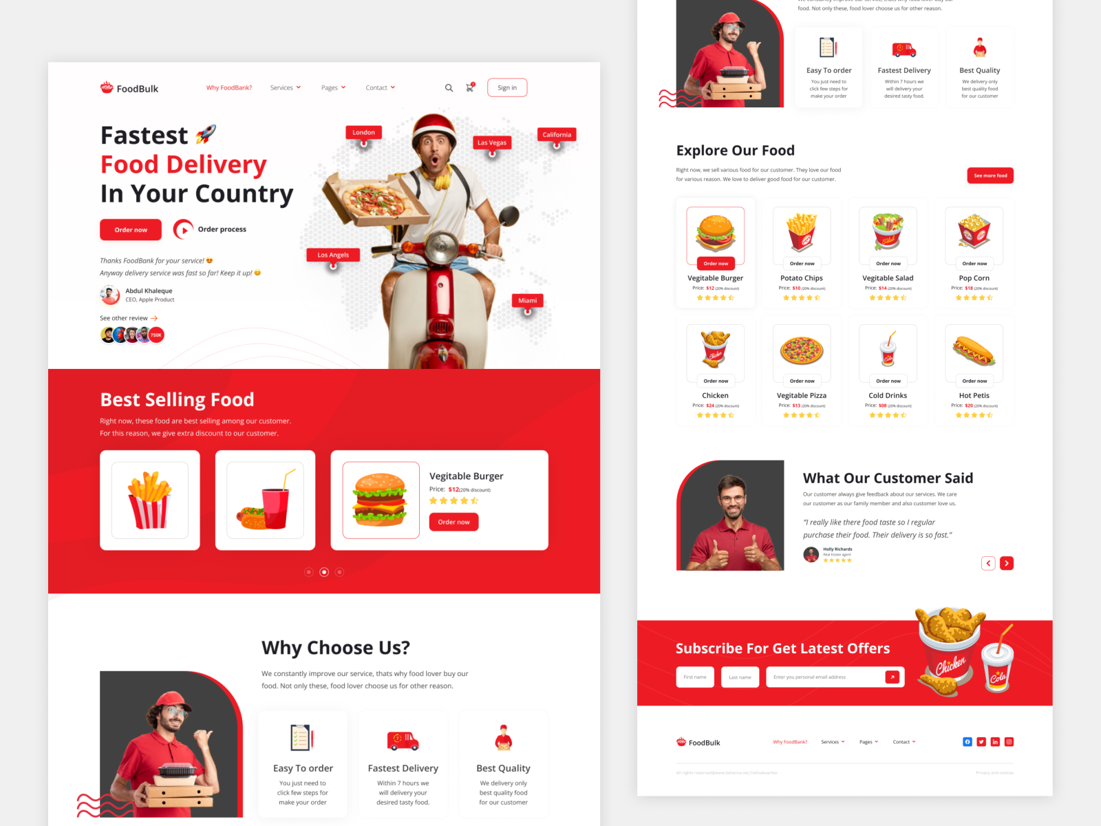Restaurants Food Delivery Service Web Design by Abdul Khaleque on Dribbble