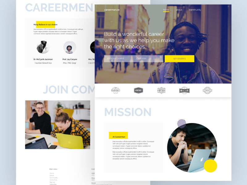 Career management platform by Ozenua Oluwatobi on Dribbble
