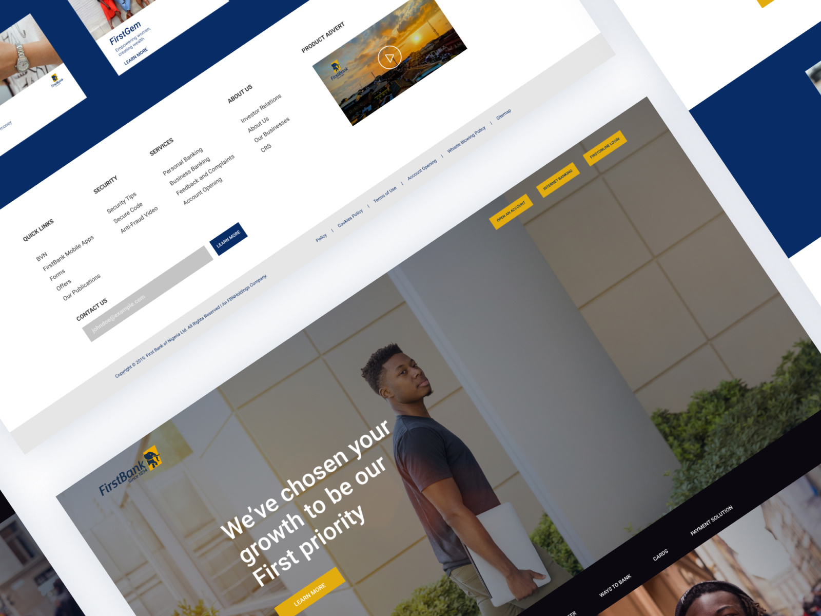 first bank website design by Ozenua Oluwatobi on Dribbble