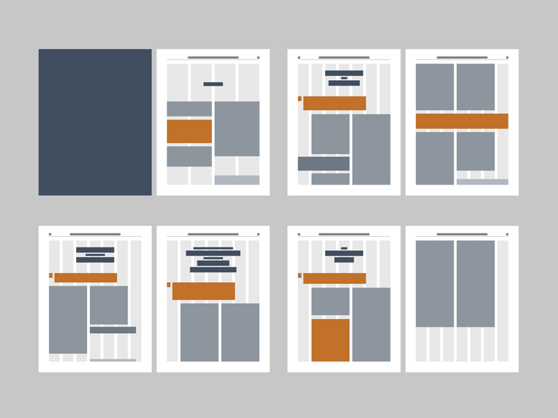 Report layout wireframes by Ira Nezhynska on Dribbble