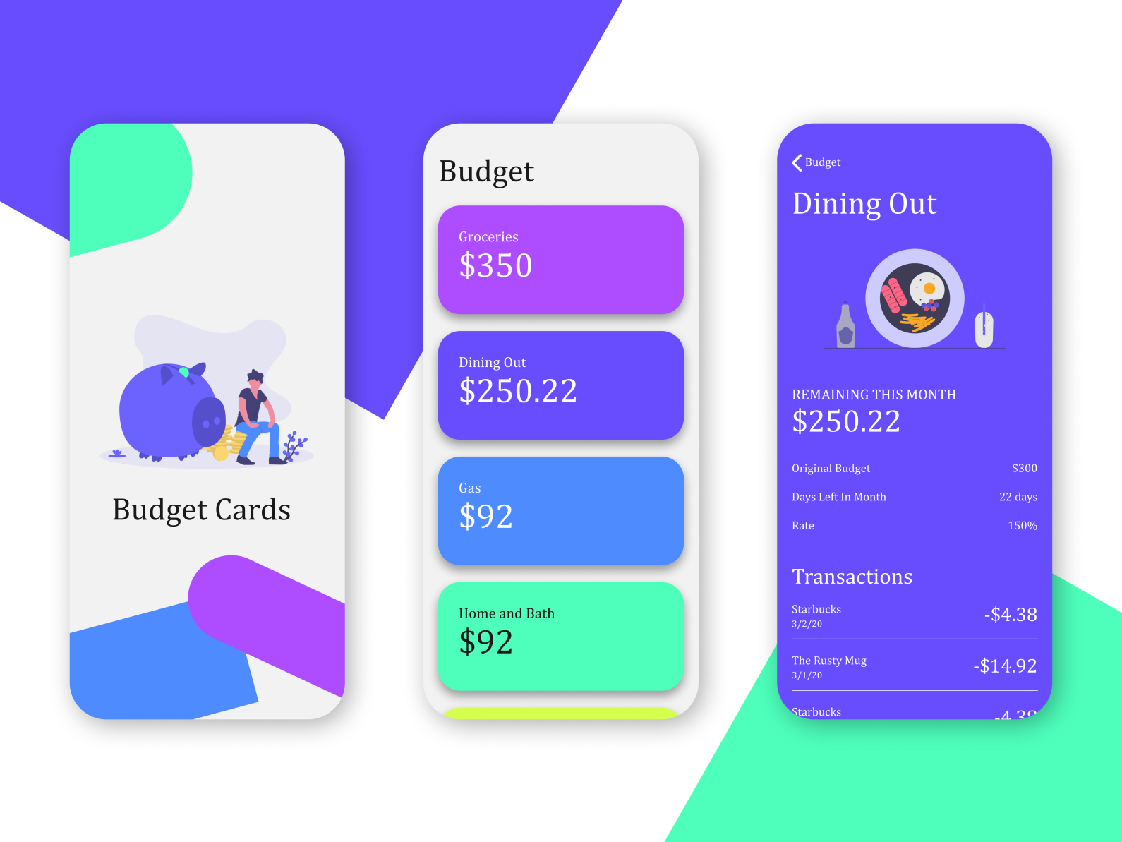 Budget Cards by Kevin Trepanier on Dribbble