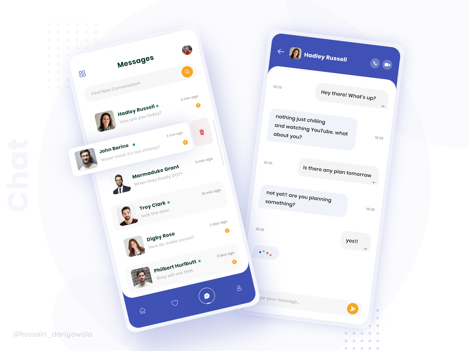 Quick Chat App by Hussain Dariyawala on Dribbble