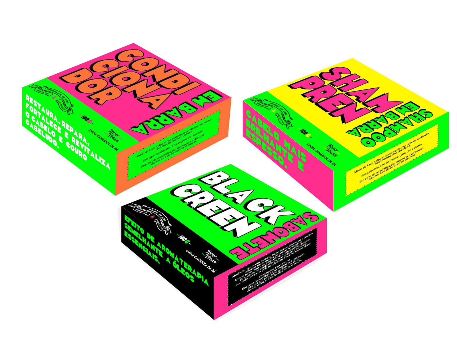 neon brand packaging by Marina Bianchini Dias on Dribbble