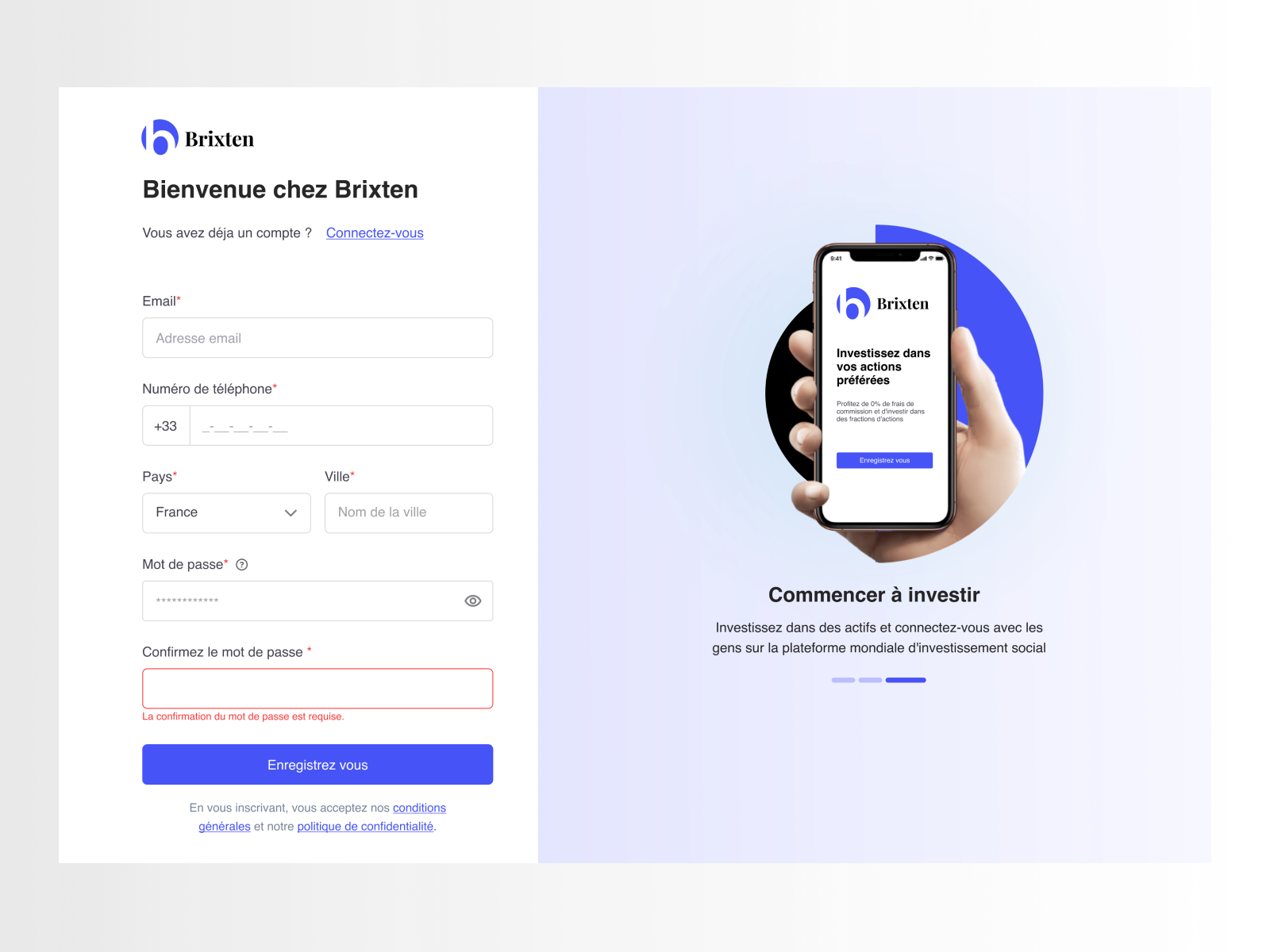 Form registration for a banking investment application by PIK DESIGN by ...