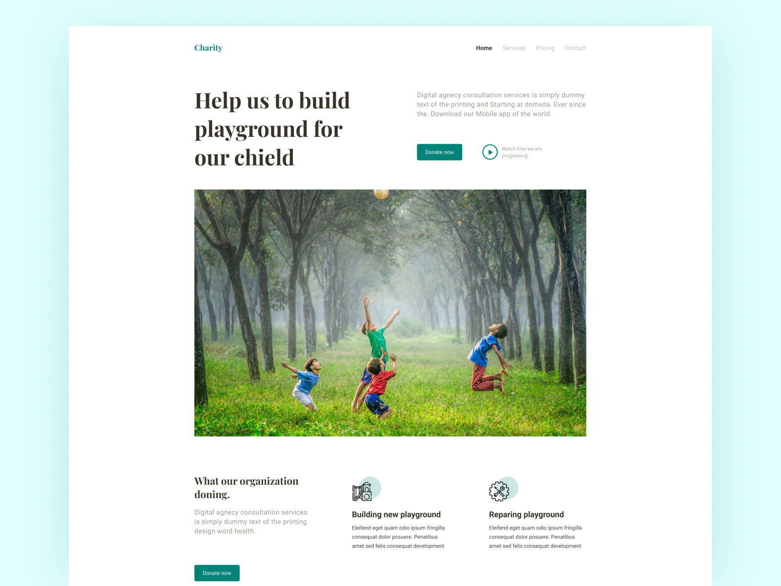 Charity website landing page ui design by Shakil on Dribbble
