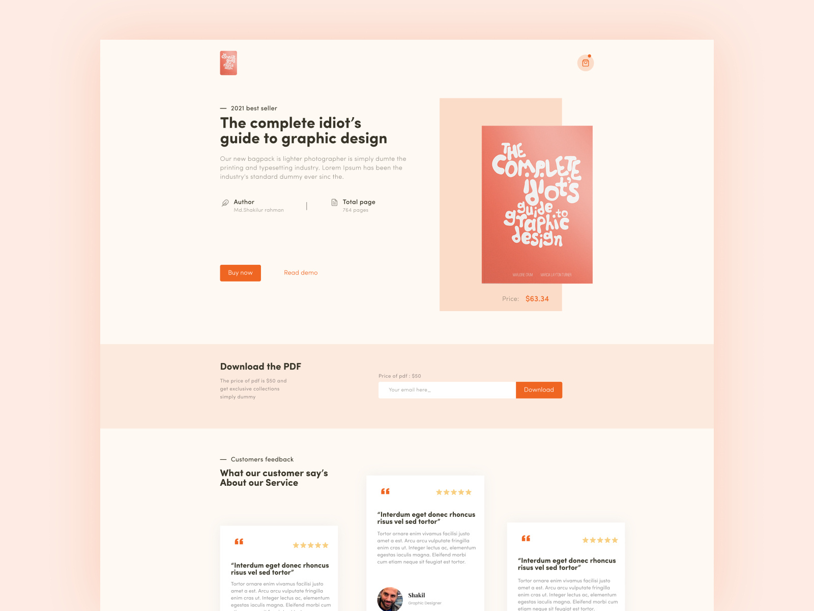 Single book web landing page ui design by Shakil on Dribbble