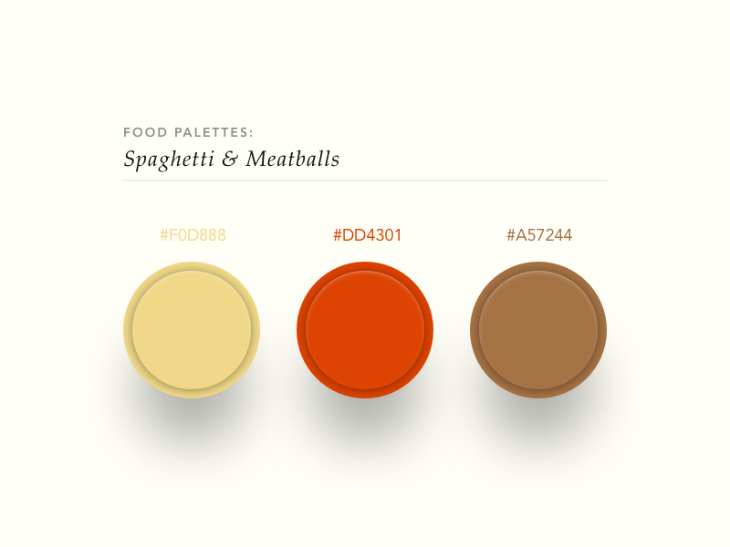 Spaghetti & Meatballs Color Palette by tdarb on Dribbble