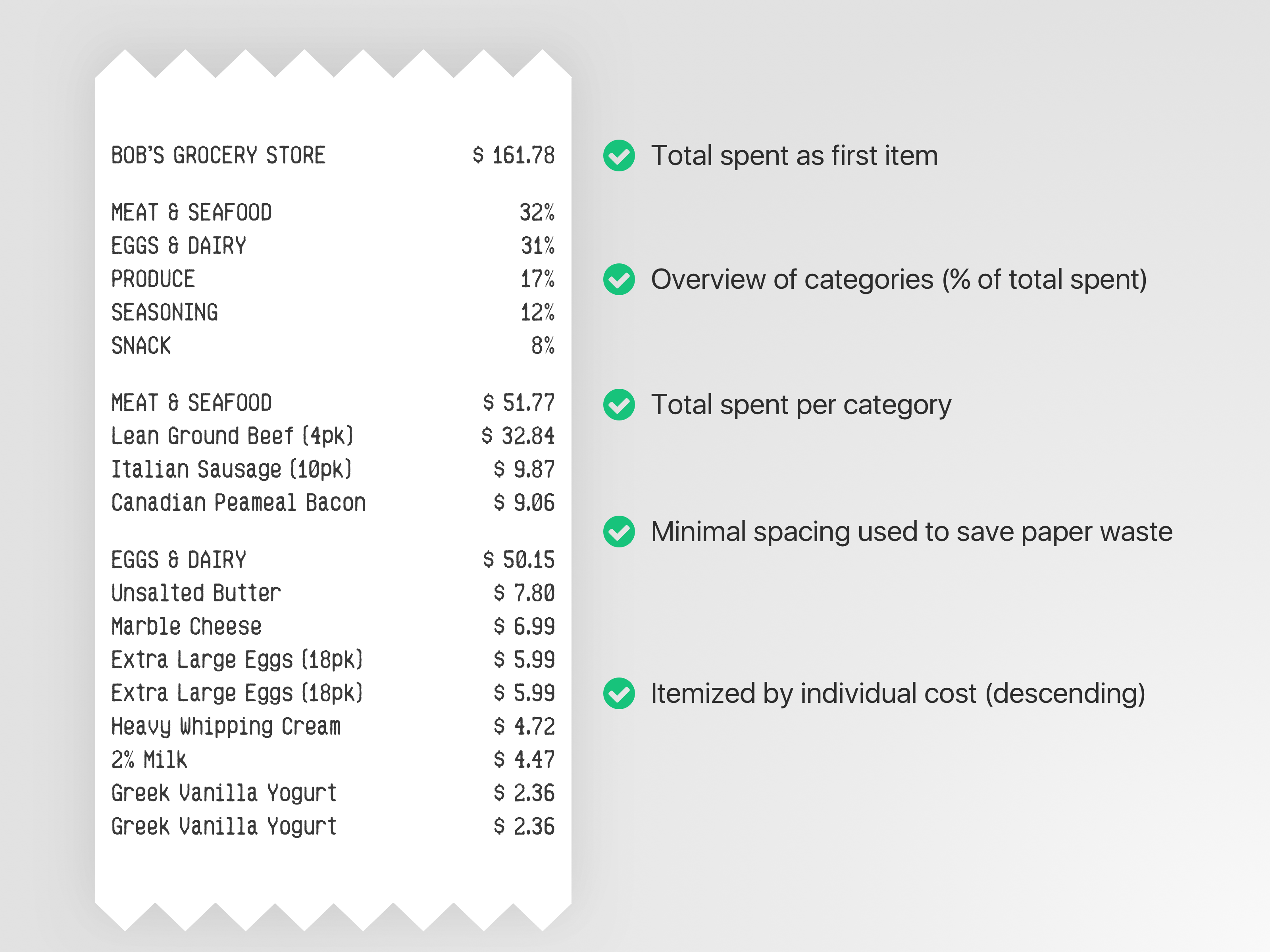 Receipt UX Update by tdarb on Dribbble