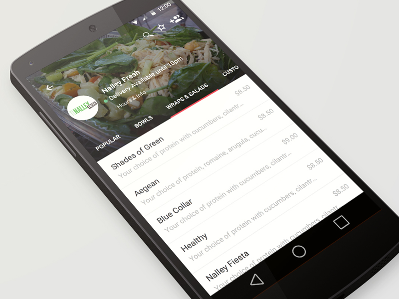 OrderUp Menu - Android by Alan Clark on Dribbble