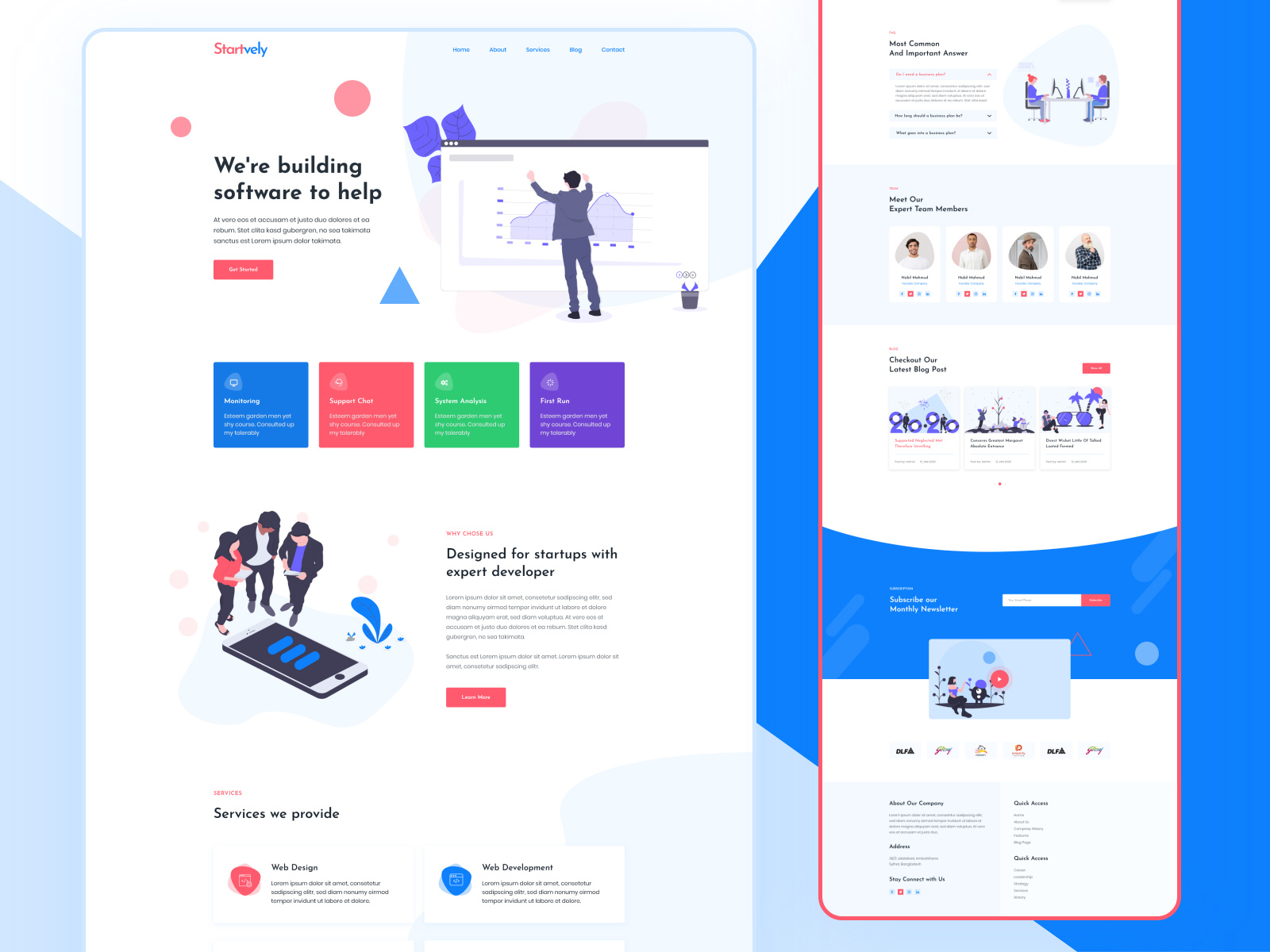 Startvely gency landing page concept by Shafiq Hammad on Dribbble
