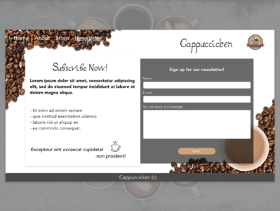 Coffee shop Newsletter Subscribe by Llsbet on Dribbble
