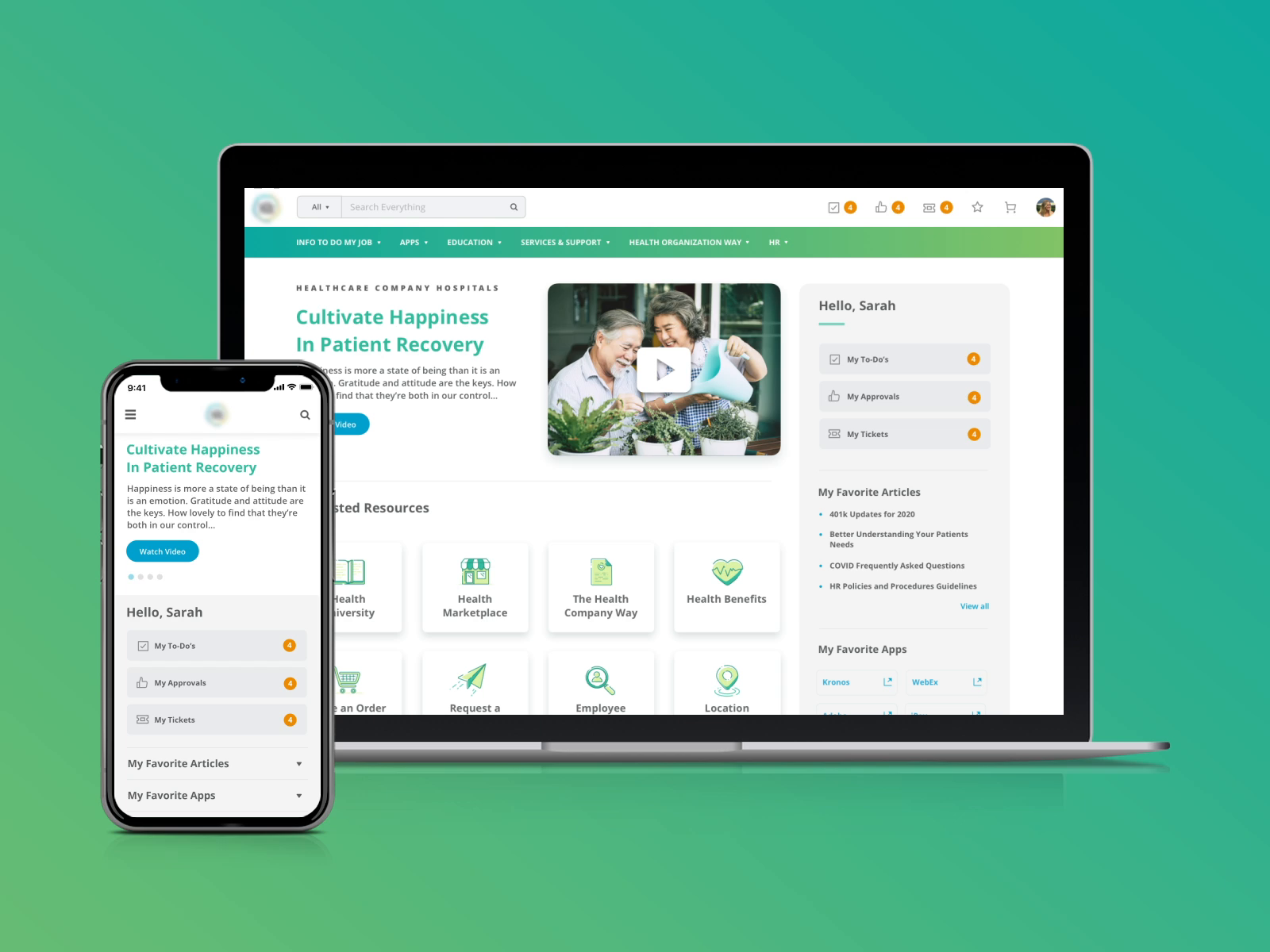 Health Management Organization ServiceNow Intranet Design by Matt Adams ...