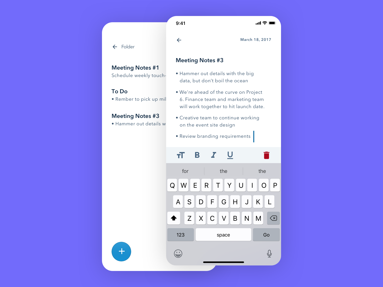 Notes Widget by Chuck McQuilkin on Dribbble