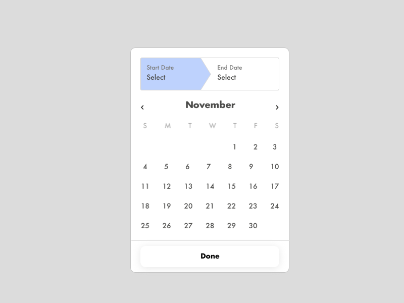 Daily UI #80 Date Picker by Namika Haiji Hamasaki on Dribbble