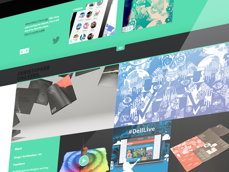 New 2013 personal portfolio, close up. by Chris Chilvers on Dribbble