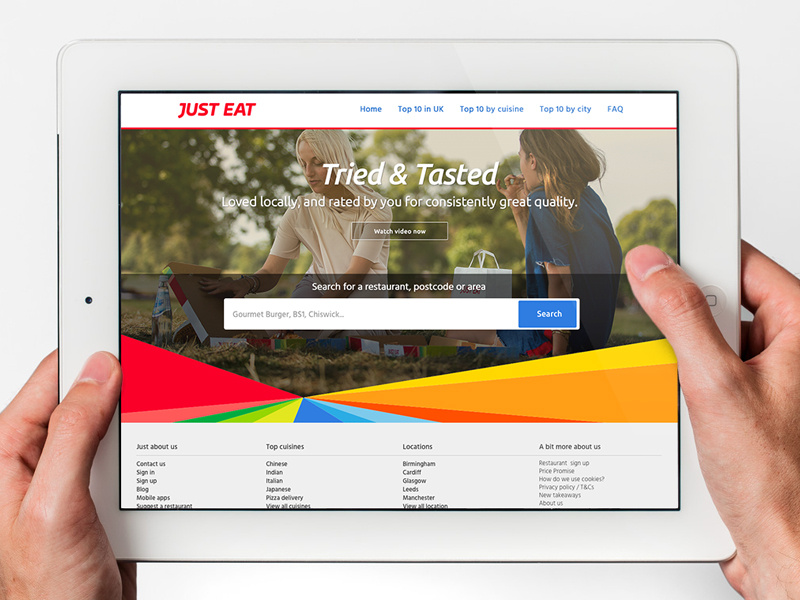 Just Eat landing page by Chris Chilvers on Dribbble