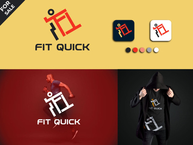 Fitquick gym fitness logo design and fitness branding by Printing Item ...