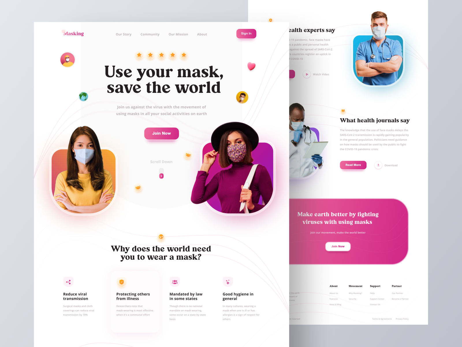 Masking - Mask movement landing page website by Adhiari Subekti for One ...