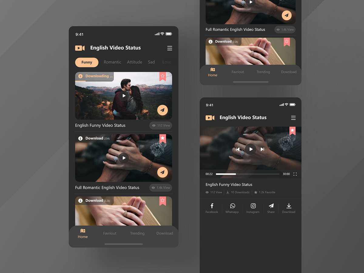 Video App Design (UI Design) by Bhavik Narigara on Dribbble