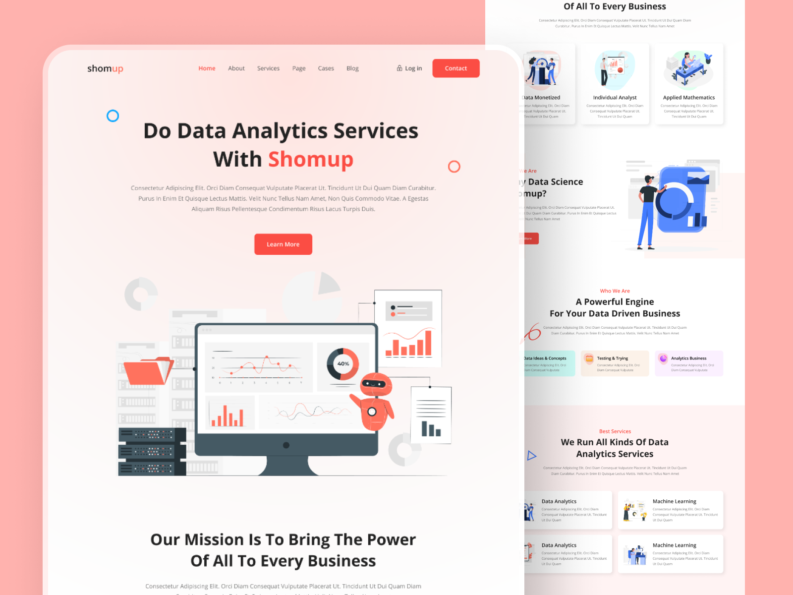 Data Analytics Service Landing Page by Minhaj Uddin on Dribbble