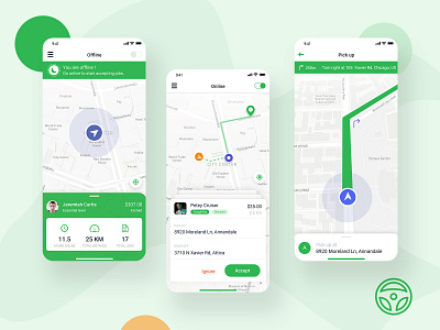 Driver App UI by eSparkBiz on Dribbble