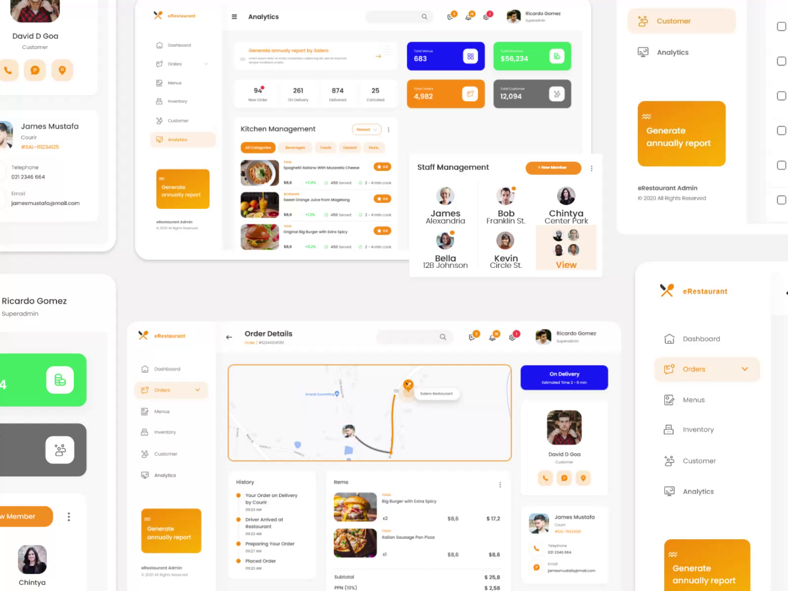 Dashboard UI Design for Restaurant App by aPurple on Dribbble
